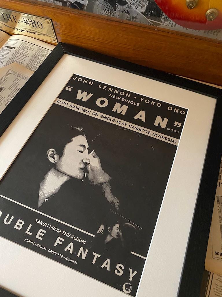 Rare Vintage Original 1981 John Lennon and Yoko Ono Music Paper Poster ...