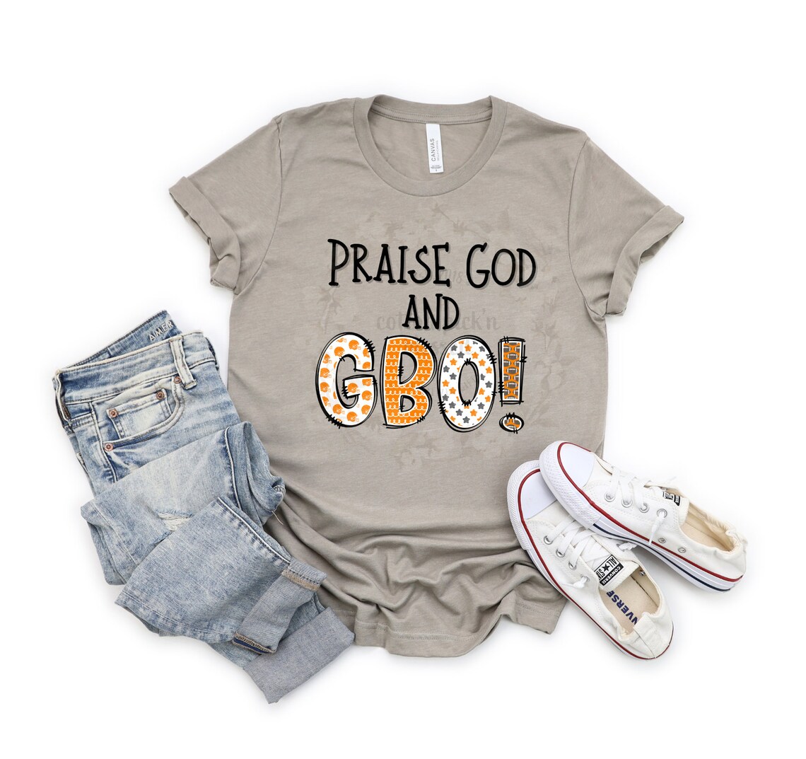 Praise God and GBO! Black Font Go Big Orange Digital File Vols PNG ...