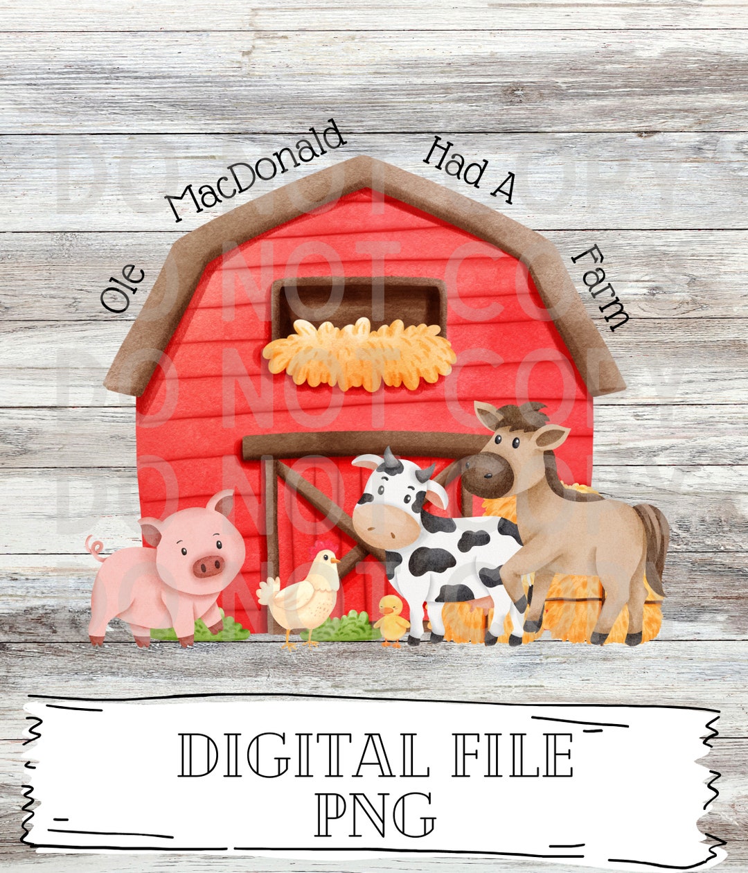 Ole Macdonald Had A Farm Digital File Download PNG Barn Farm Eieio Ole ...