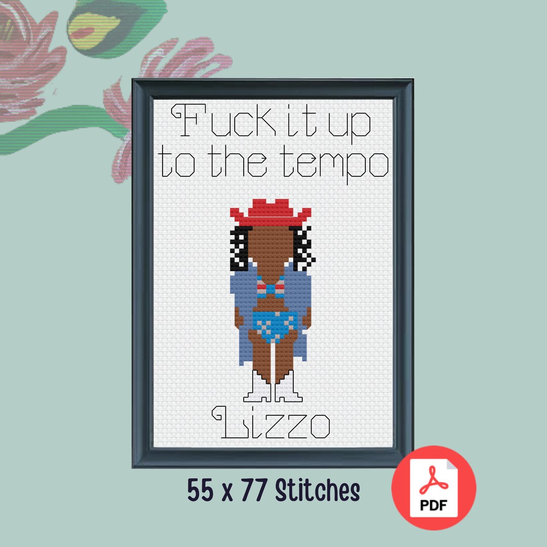 PDF Counted Cross Stitch Pattern | Lizzo | Tempo Music Lyrics - Etsy