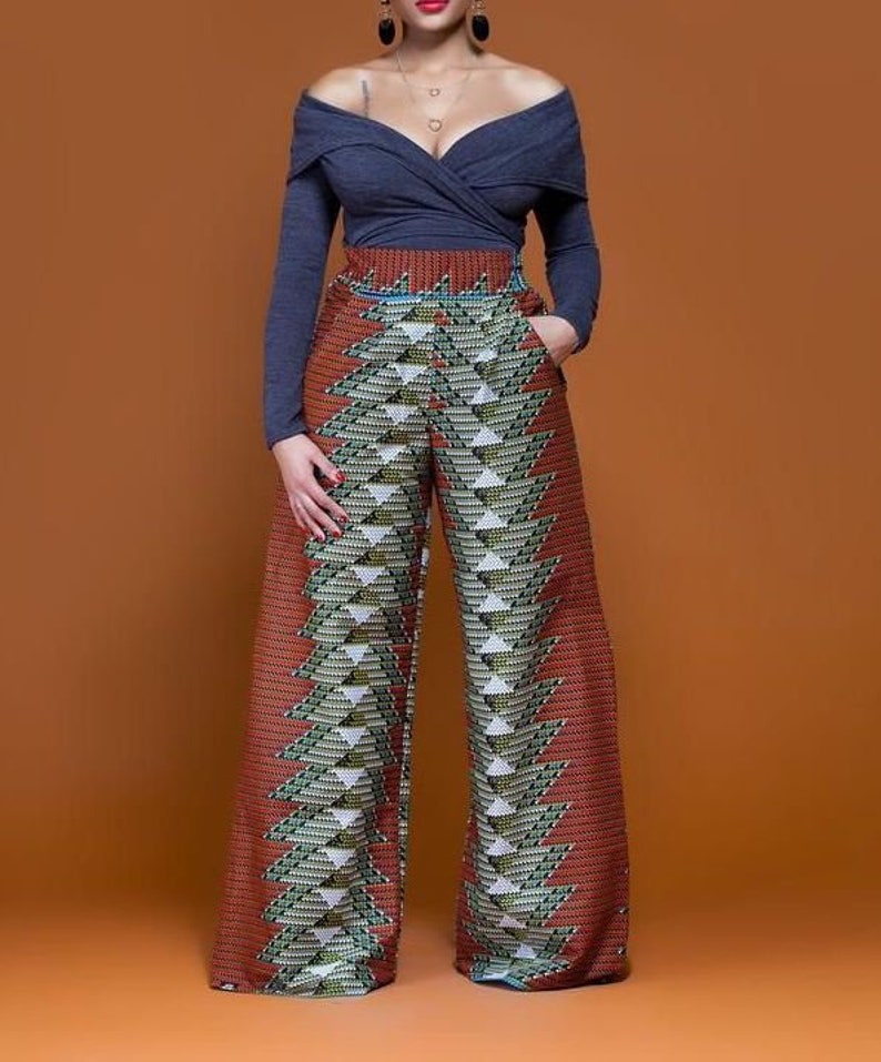 African Print Wide Leg Pants Ankara Trousers African Pants Etsy
