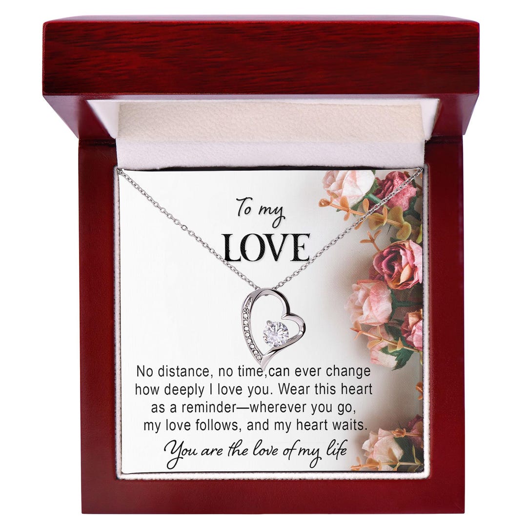 Heart Necklace Personalized Message Card Romantic Gift for Her ...