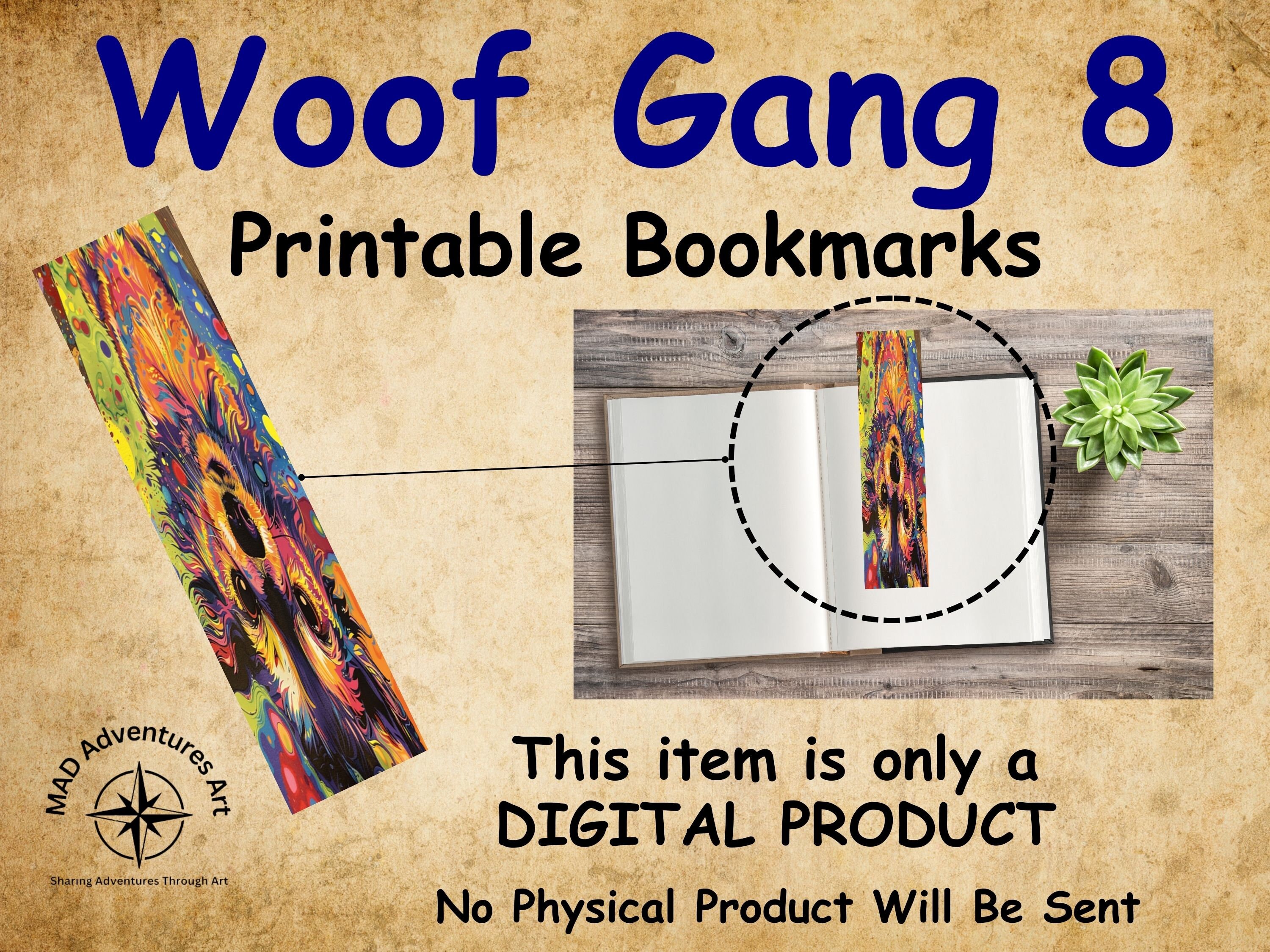 Woof Gang 8 Printable Bookmarks of Dogs, Fun 2x8 Dog Designs for the ...