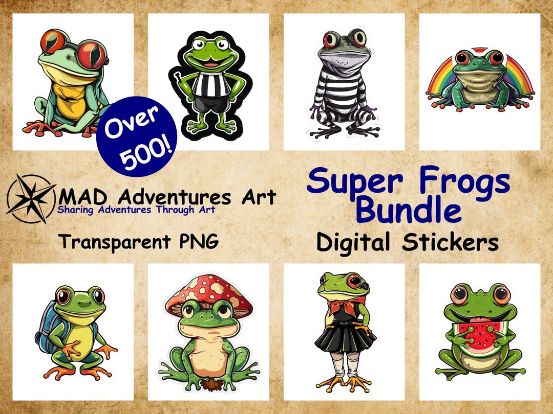 Super Frog Themed Digital Stickers - Transparent PNG - Aviation, BONUS ...