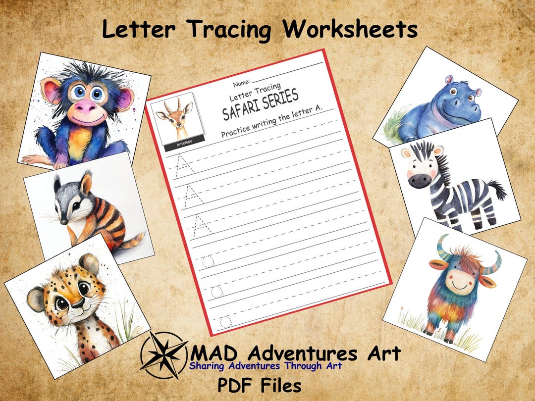 Alphabet Tracing Worksheets - Safari, Upper/lower Case Letters A-Z ...