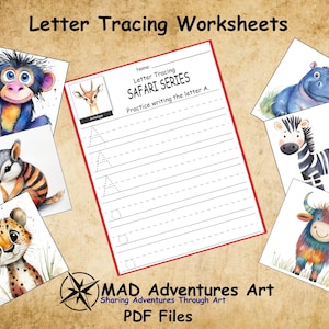 Safari Alphabet Tracing Worksheets: Handwriting Practice (PDF Pattern ...