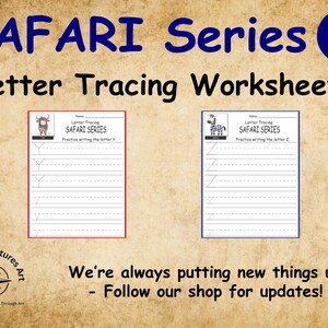 Safari Alphabet Tracing Worksheets: Handwriting Practice (PDF Pattern ...