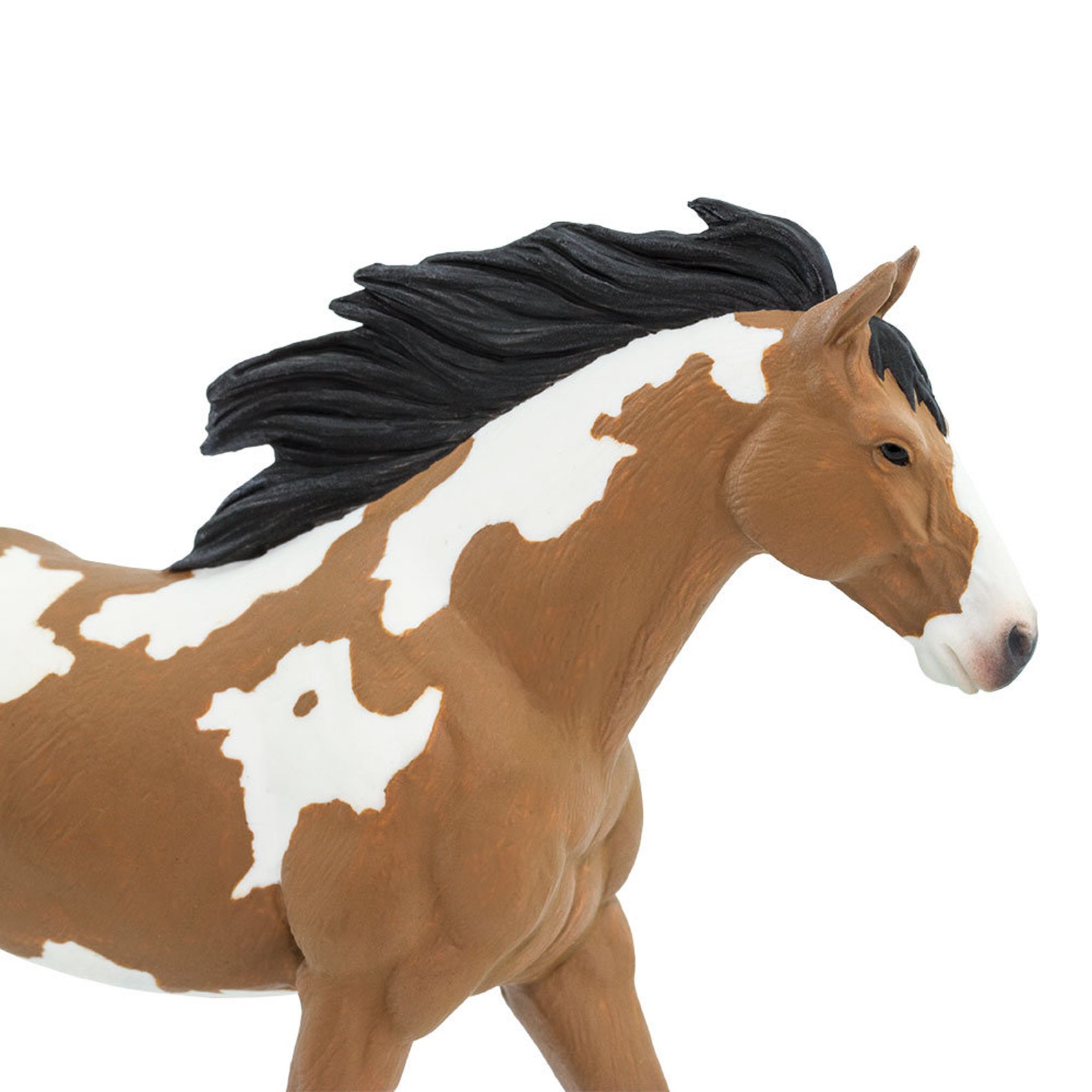 HORSE FIGURINE Large Miniature Figurines Pinto Mustang Stallion Plastic ...