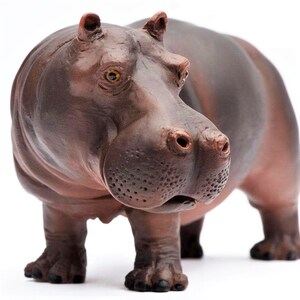 Hippo Figurine Hippopotamus Figure for Crafts Arts Plastic Animal Ideas ...
