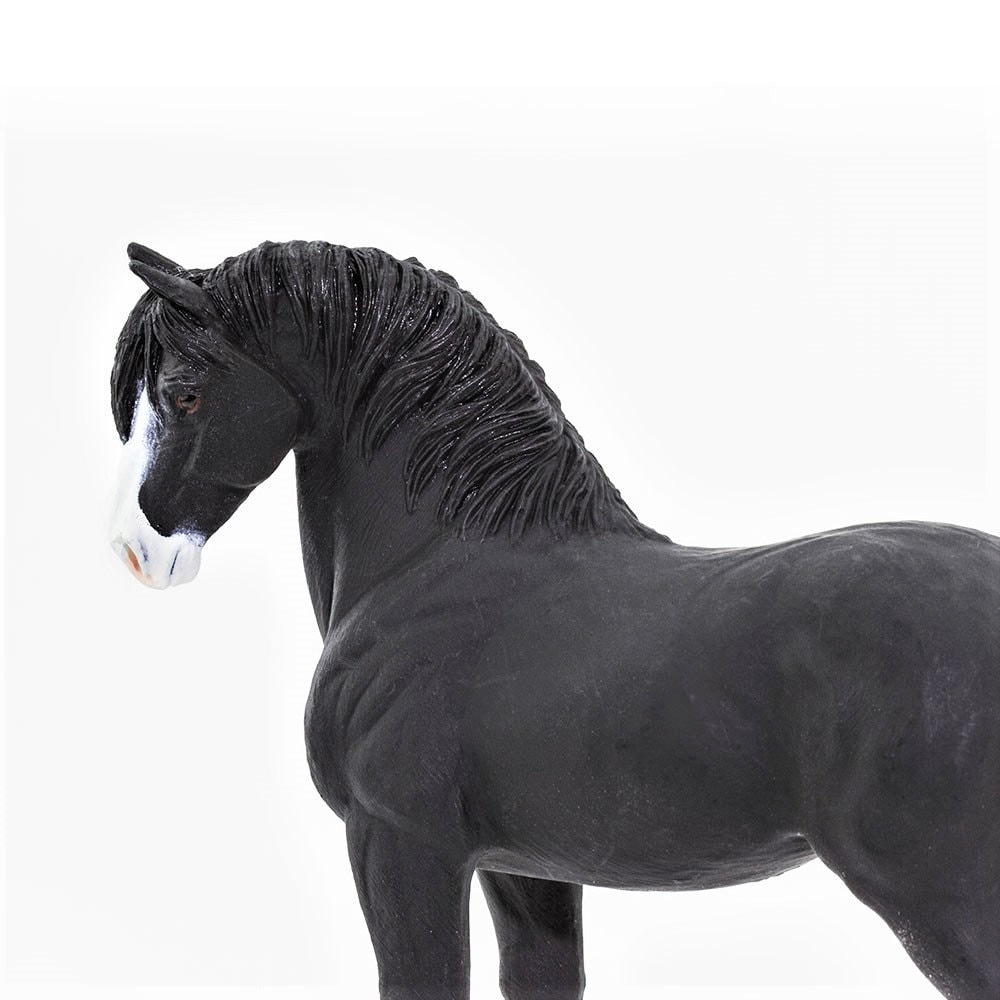 HORSE FIGURE Shire Stallion Large Realistic Miniature Figurines Plastic ...