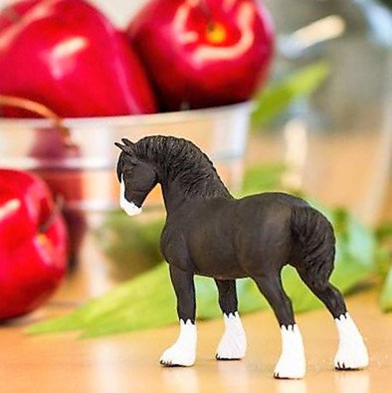 HORSE FIGURE Shire Stallion Large Realistic Miniature Figurines Plastic ...