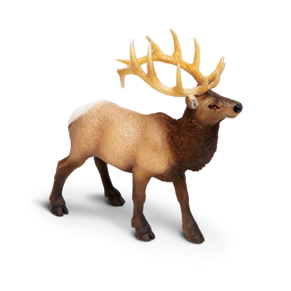 ELK BULL Figurine Figures Large Miniature Figurines Plastic Animal ...