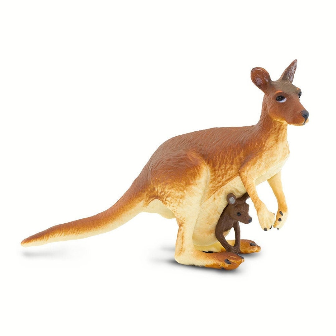 KANGAROO With JOEY Figurine Figures Large Miniature Figurine Plastic ...