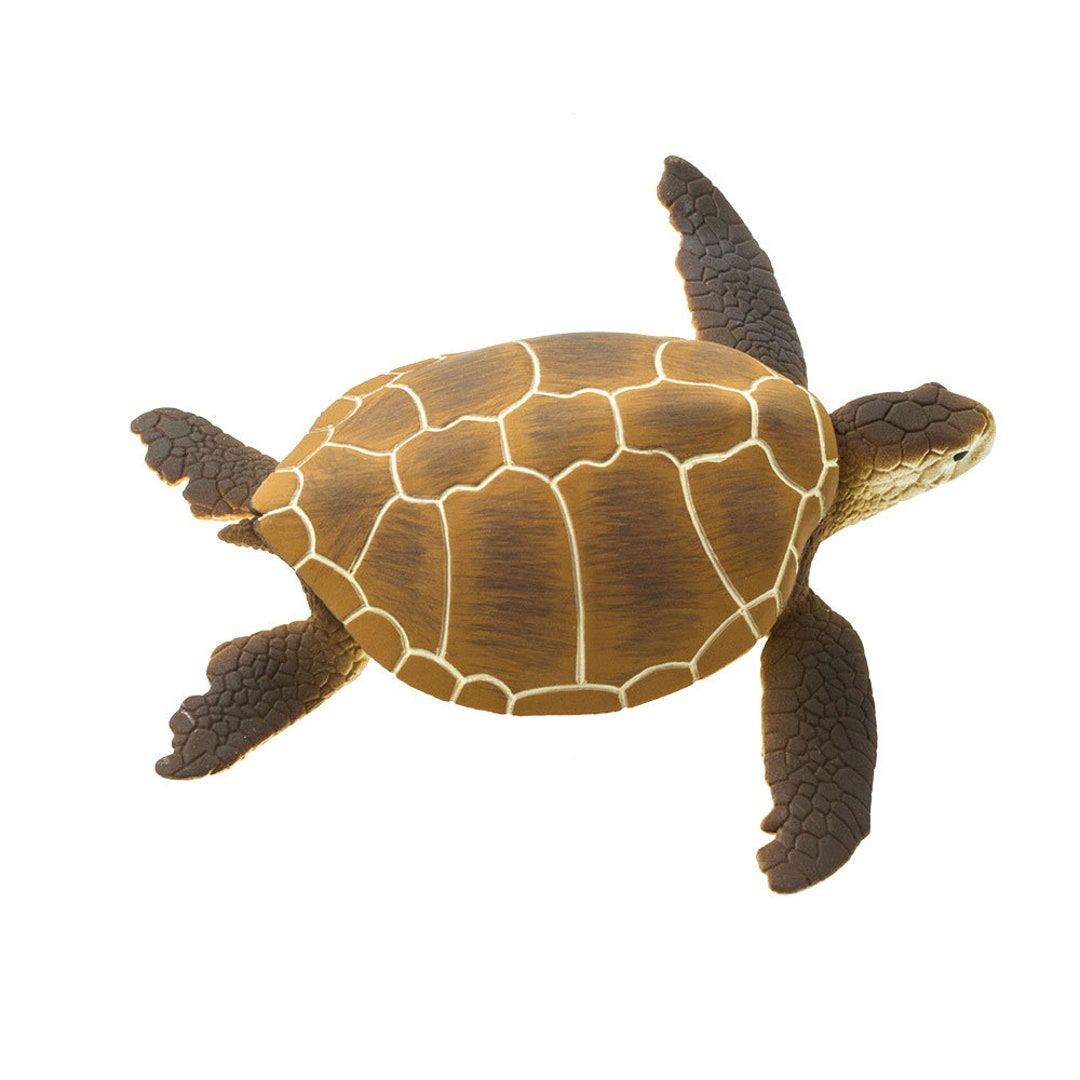 Green SEA TURTLE Figurine Figures Large Miniature Figurines Plastic ...