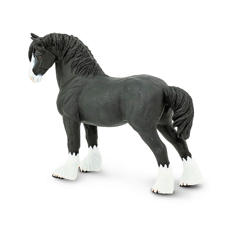 HORSE FIGURE Shire Stallion Large Realistic Miniature Figurines Plastic ...