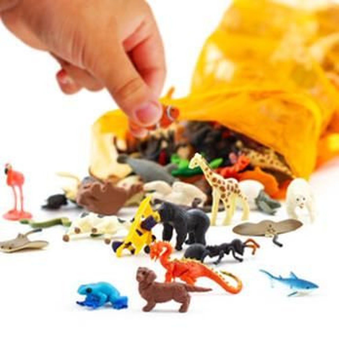 Random Assortment of Tiny Rubber Animals Etc. Figures Safari Ltd Good ...