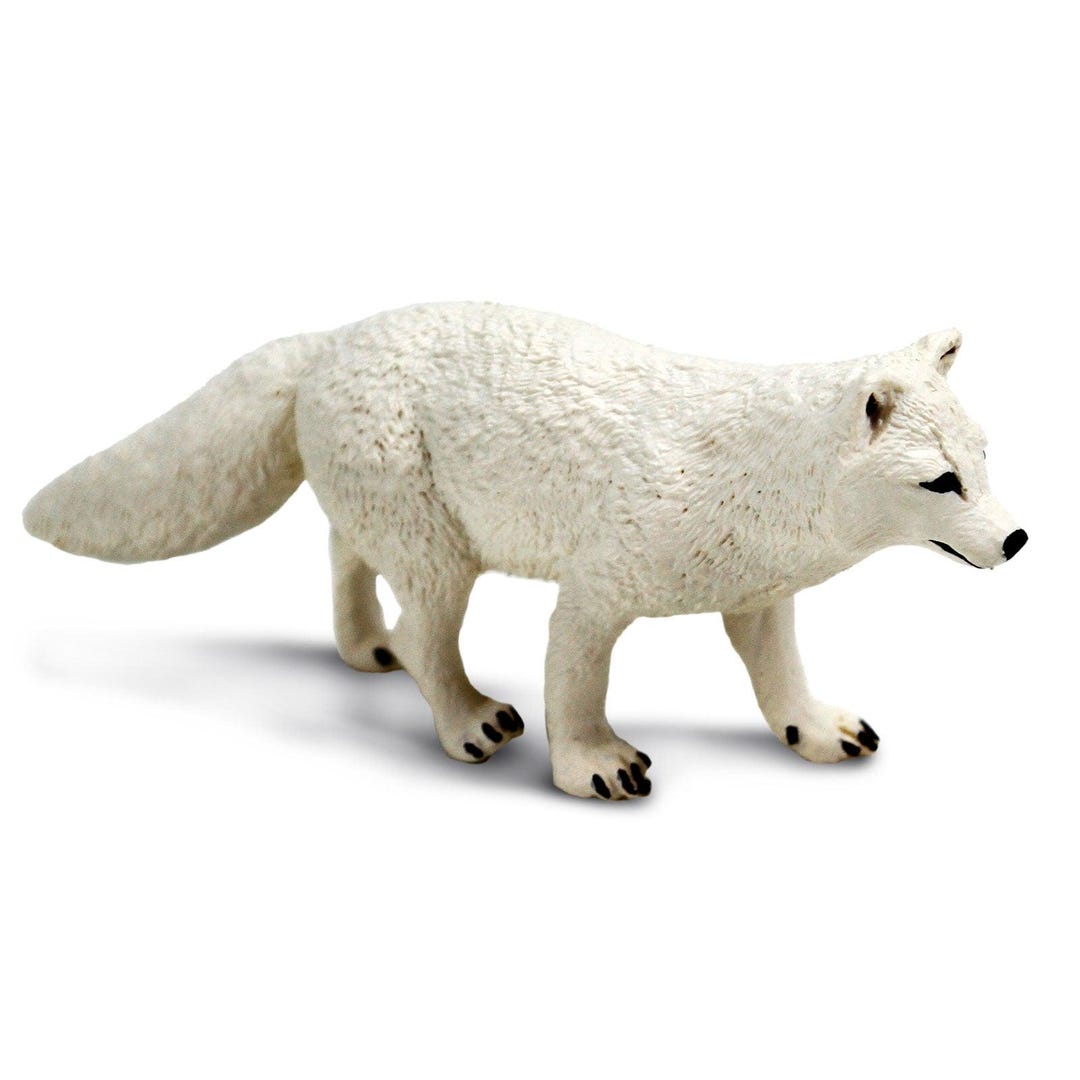 ARCTIC FOX Figurine Figures Large Miniature Figurines Plastic Animal ...