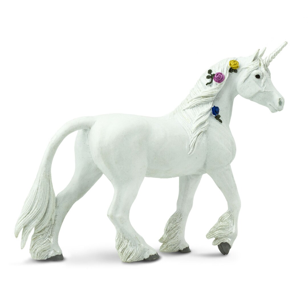 UNICORN FIGURE White Large Realistic Miniature Figurines Plastic Animal ...