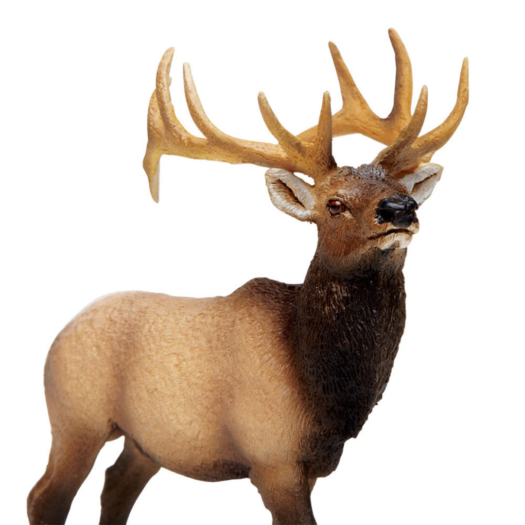 ELK BULL Figurine Figures Large Miniature Figurines Plastic Animal ...