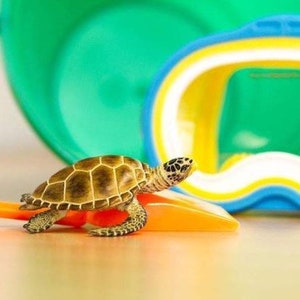 LOGGERHEAD TURTLE Figurine Figures Large Miniature Figurines Plastic ...