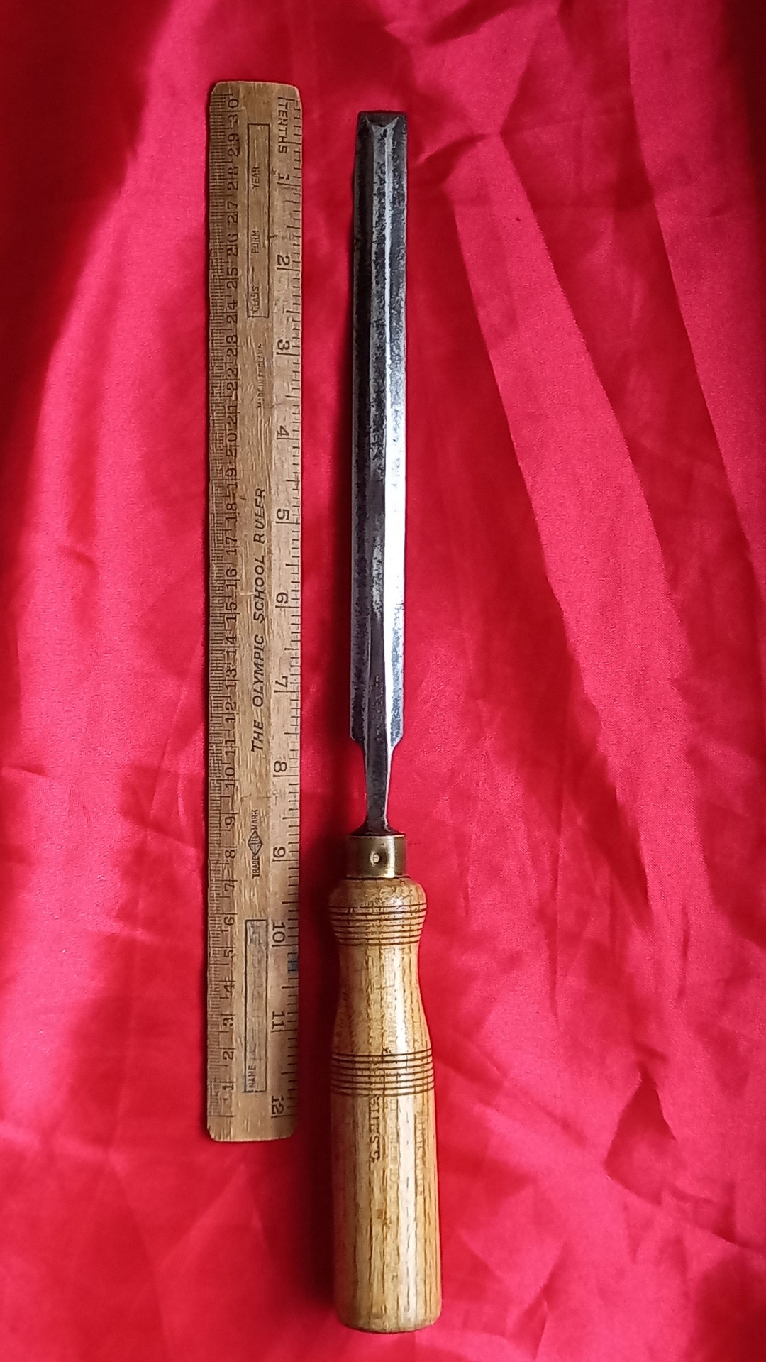 Vintage Tyzack Chisel Blade Eight and a Half Inches Long Ash Handles ...