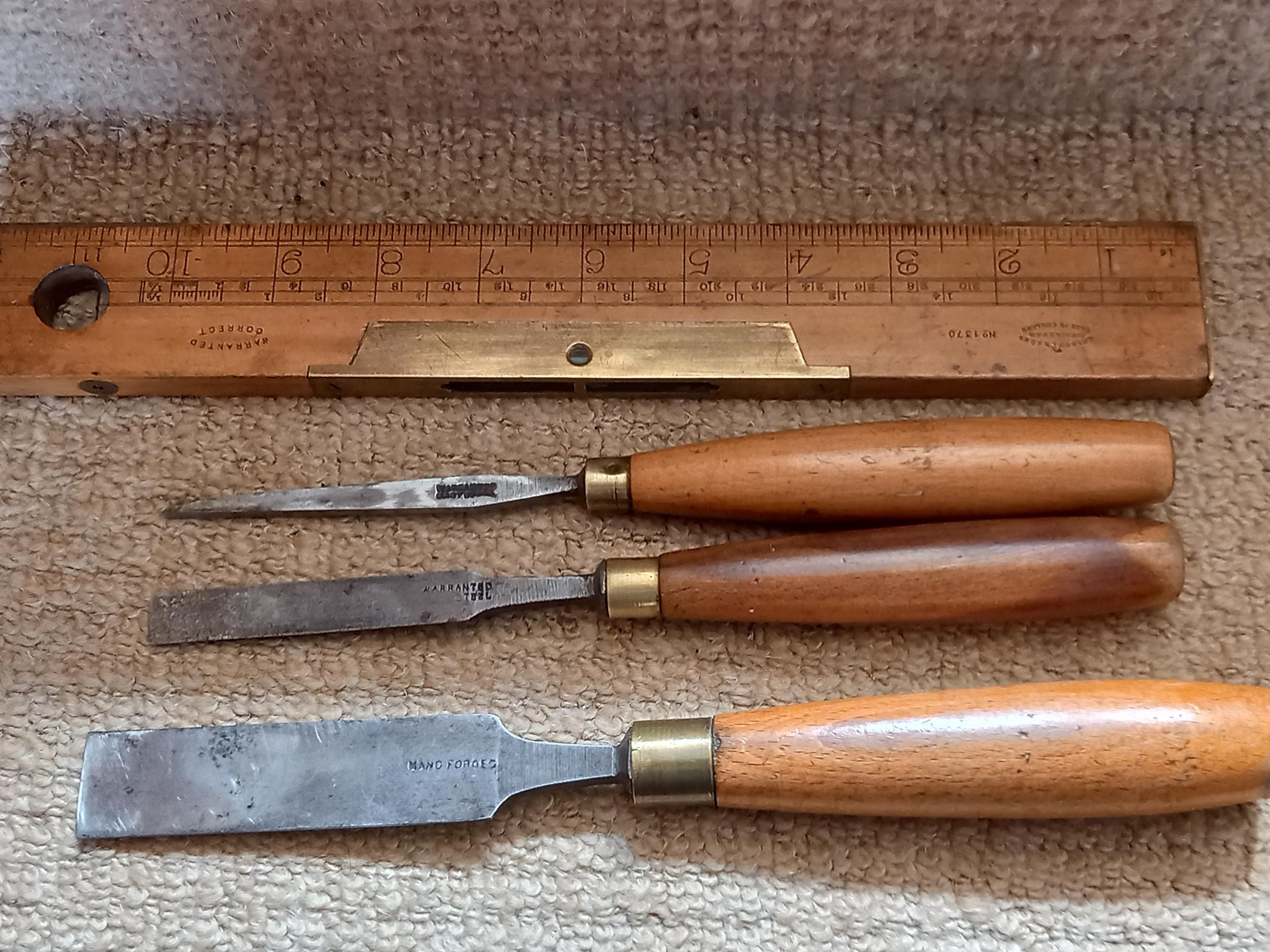 Vintage Set of Three Quality Chisels Made in Sheffield by C,f.jomnson ...