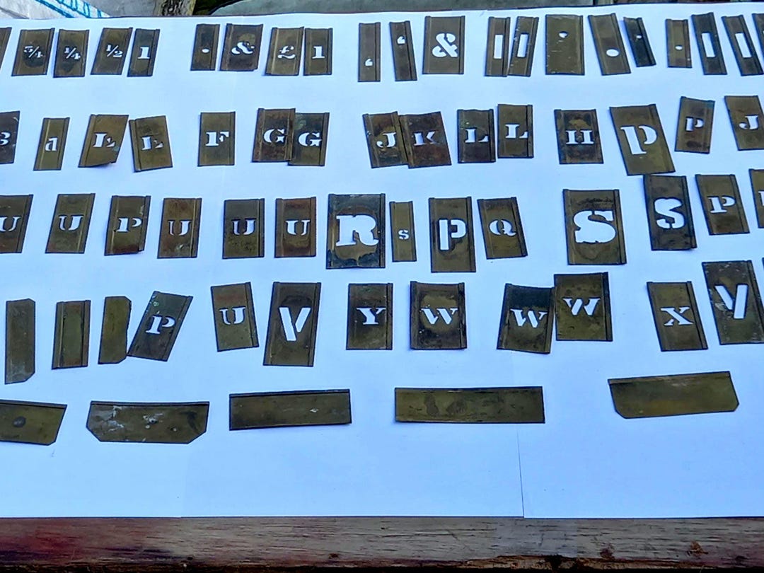 Antique Brass Letters for Hand Lettering Different Products Not Full ...