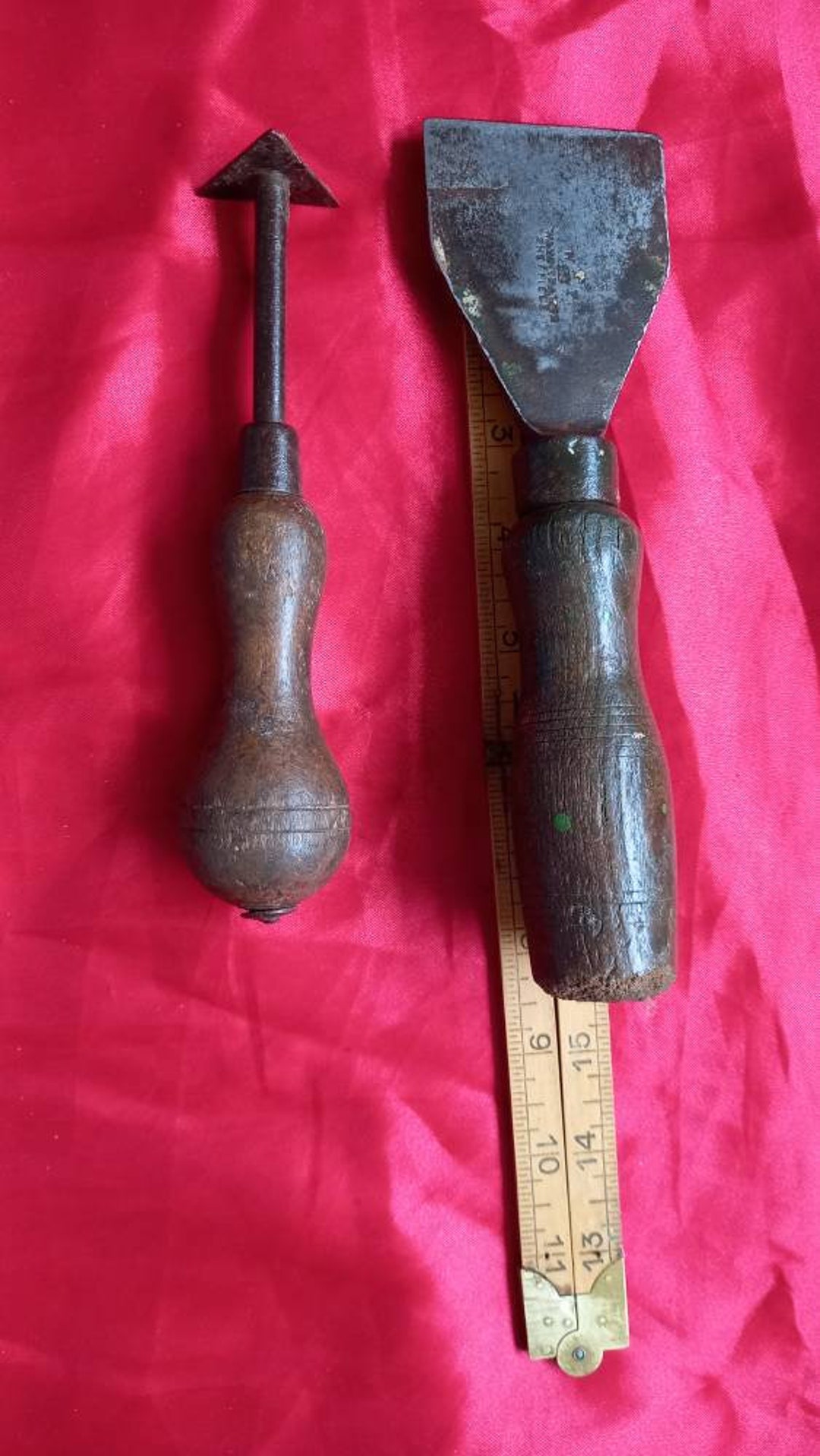 Two Antique Paint Scrapers One Flat Made by Ward and Payne Sheffield ...