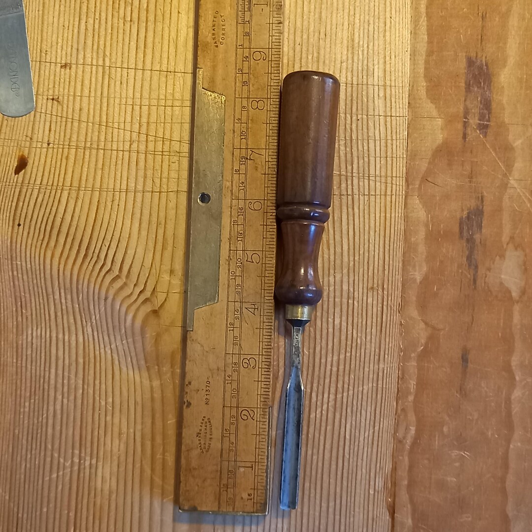 Antique Gouge 5/16 Brass Furrel Looks Like Walnut Handle Superb Quality ...