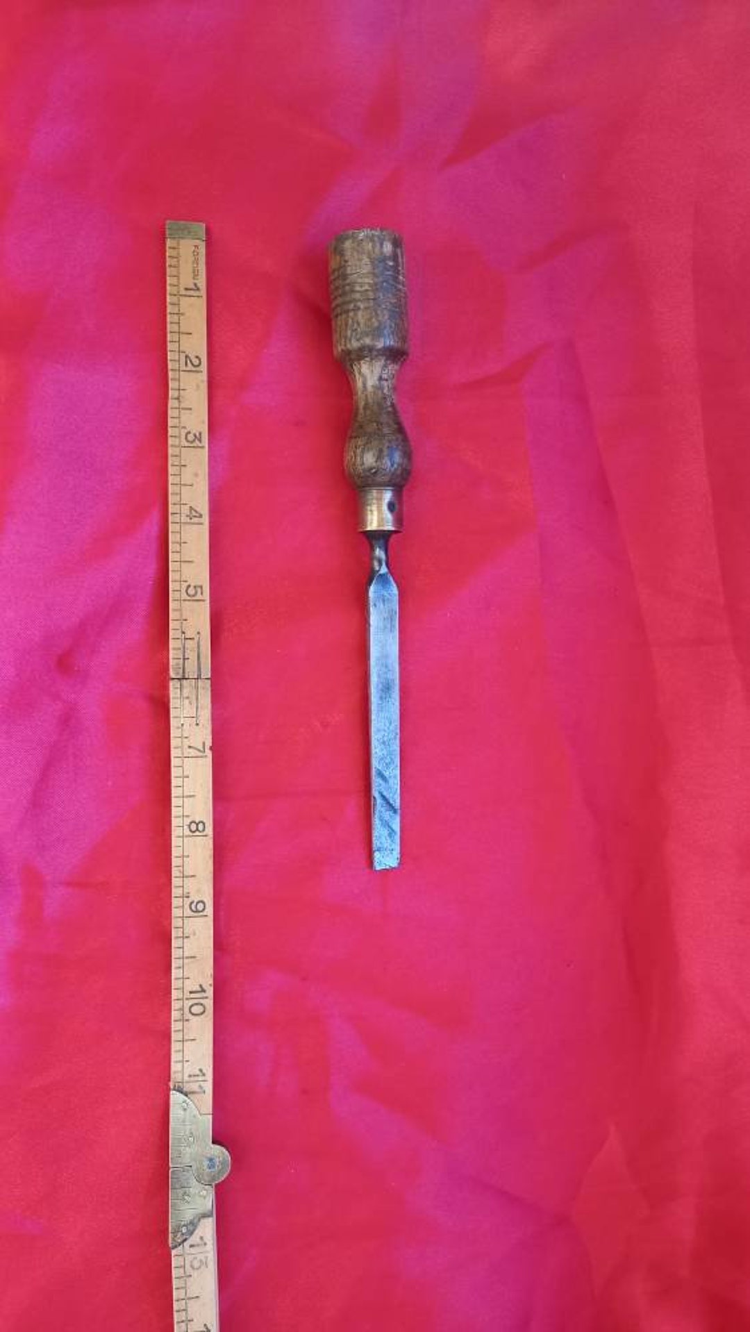 Vintage Antique Chisel 3 Eighths of an Inch Brass Ferrule Good Quality ...