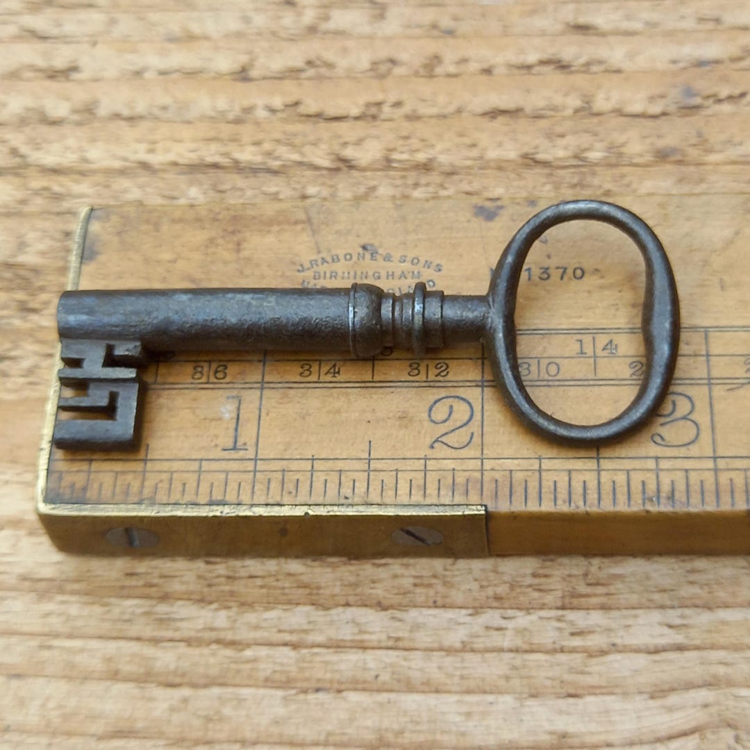 Antique Blacksmith Made Wrought Iron Key Very Intrecate for the Age Pre ...