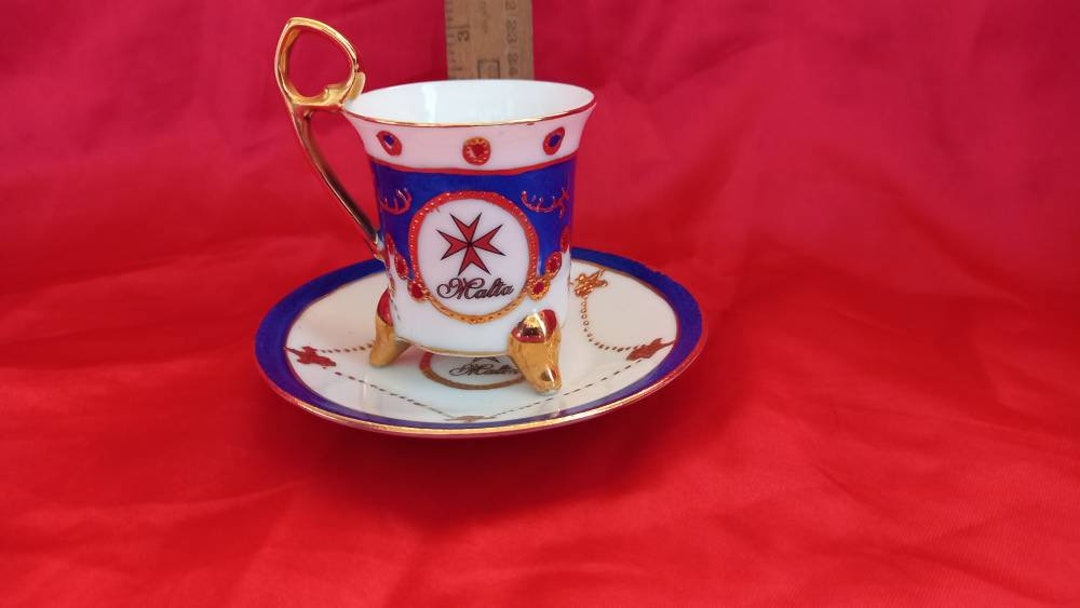 Antique Maltese Coffee Cup. Antique Coffee Cup and Painted and Gilded ...