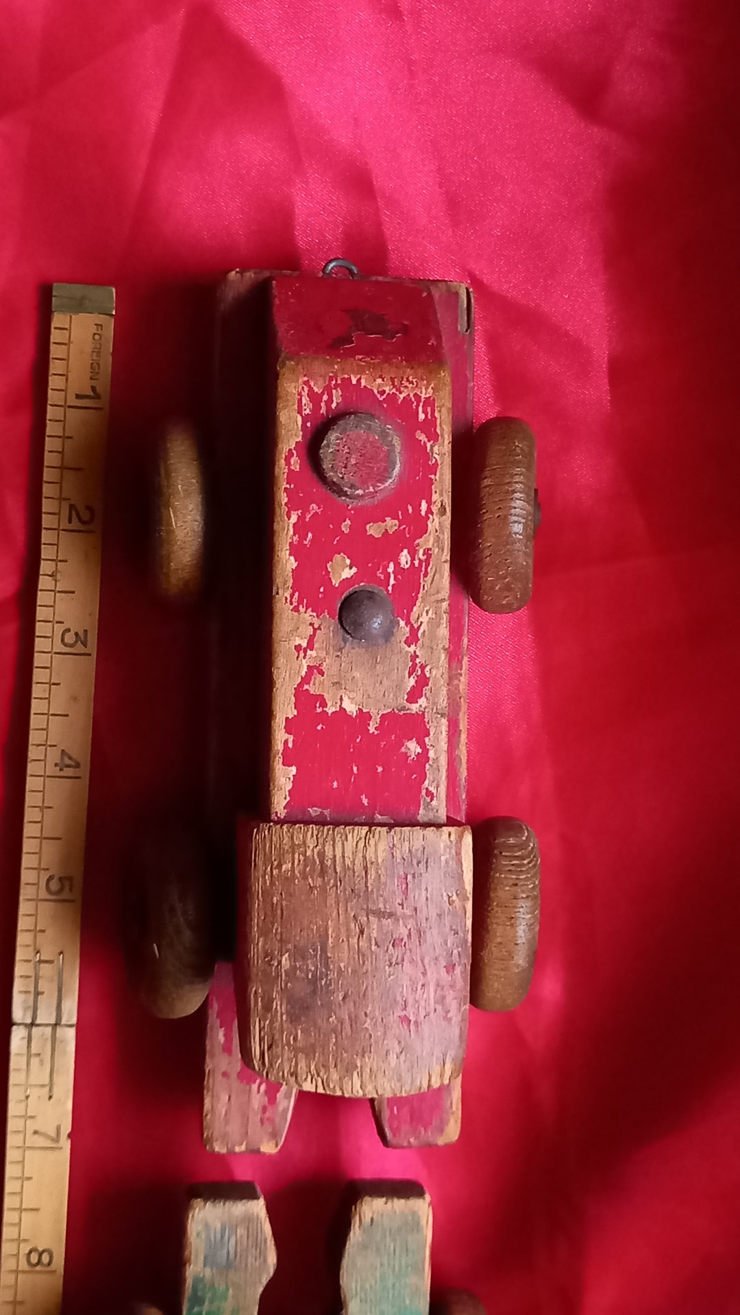 Vintage Train and Carriage Hard Wood Wheels Boady Made of Pine Makers ...