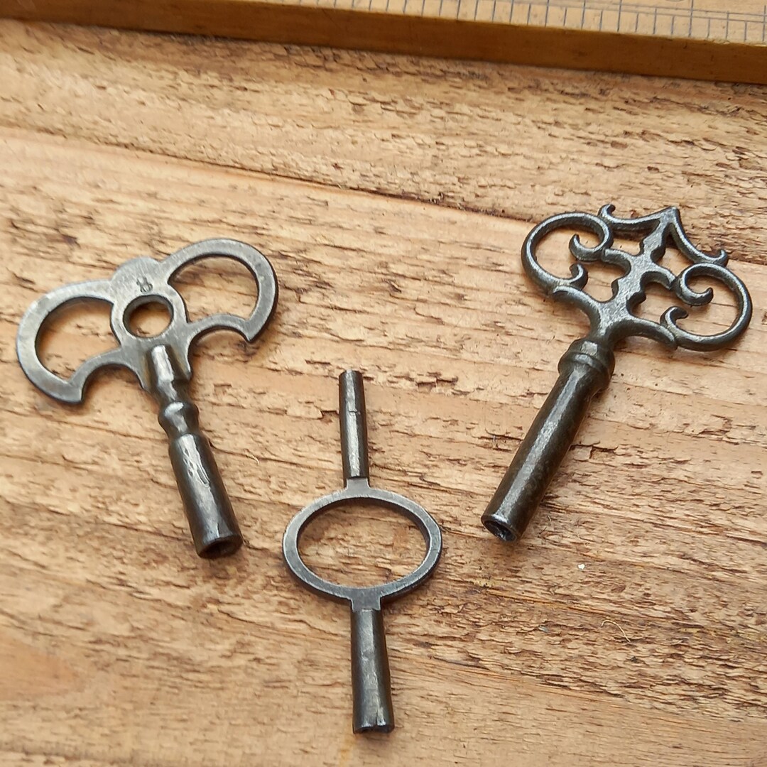 Vintage Steel Clock Keys: One Double-ended, Stamped "8" - Etsy