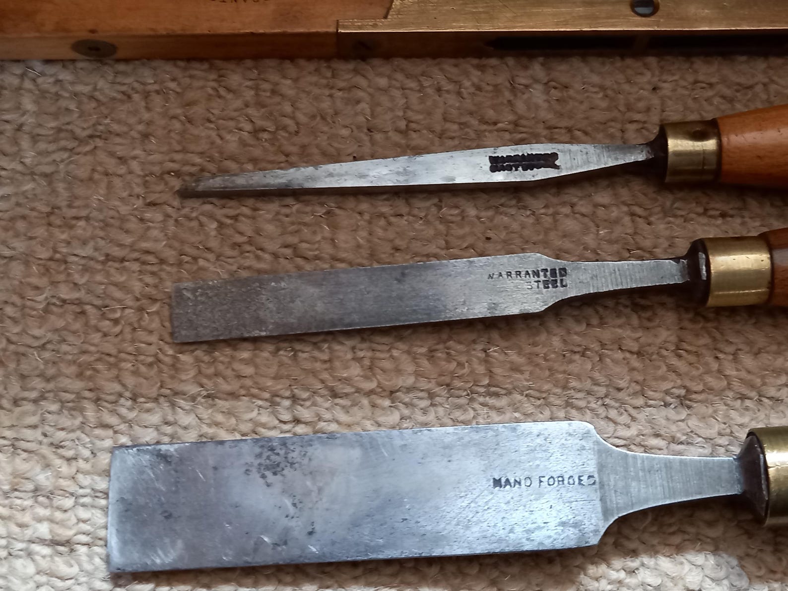 Vintage Set of Three Quality Chisels Made in Sheffield by C,f.jomnson ...