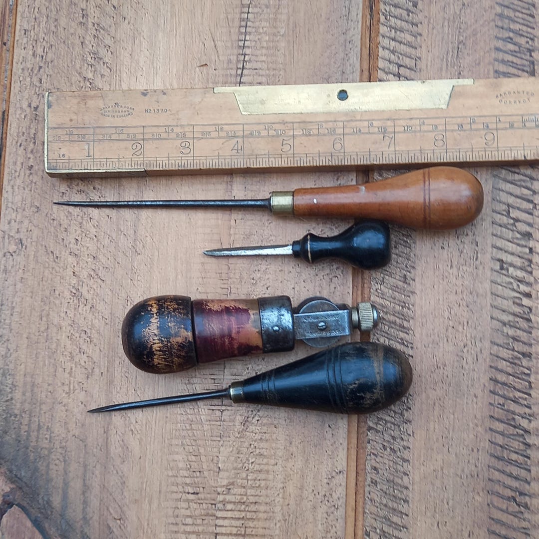 Antique Sewing Tool Set: Bradawls, Knife, Patented 1905 - Etsy