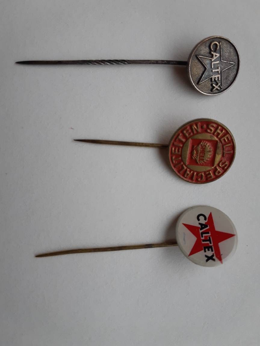 Shell and Caltex Stick Pin Badges - Etsy