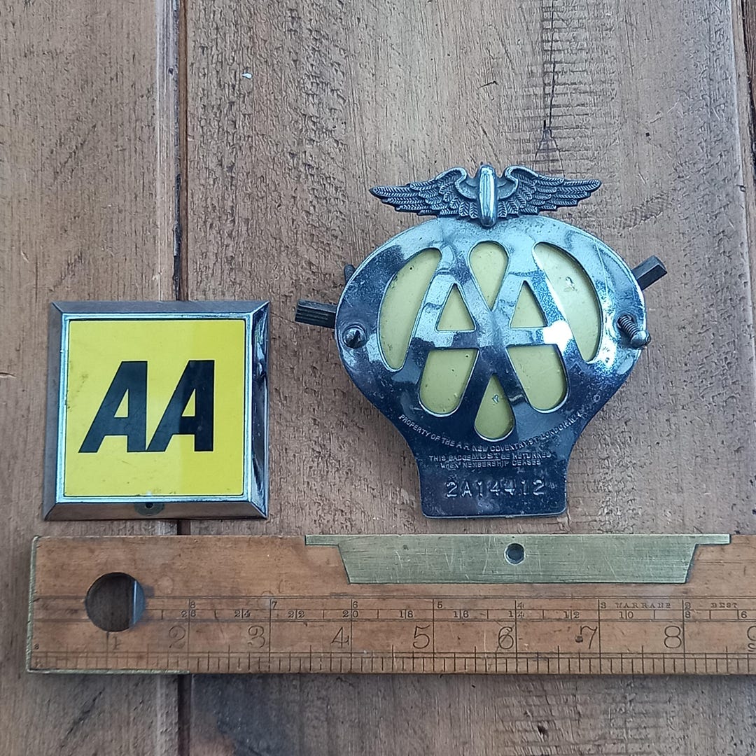 Vintage AA Car Badges on a Journey Badge and the at Home Badge. - Etsy