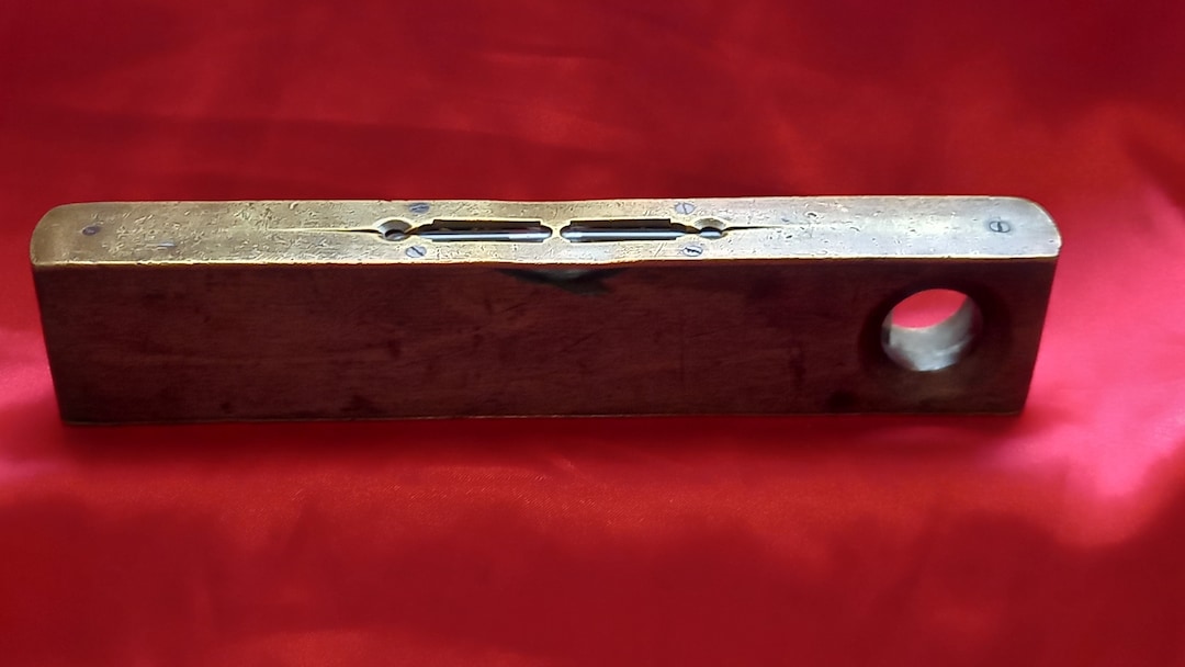 Rare Very Early Engineer Spirit Level With Plumbob Brass Plate Top and ...