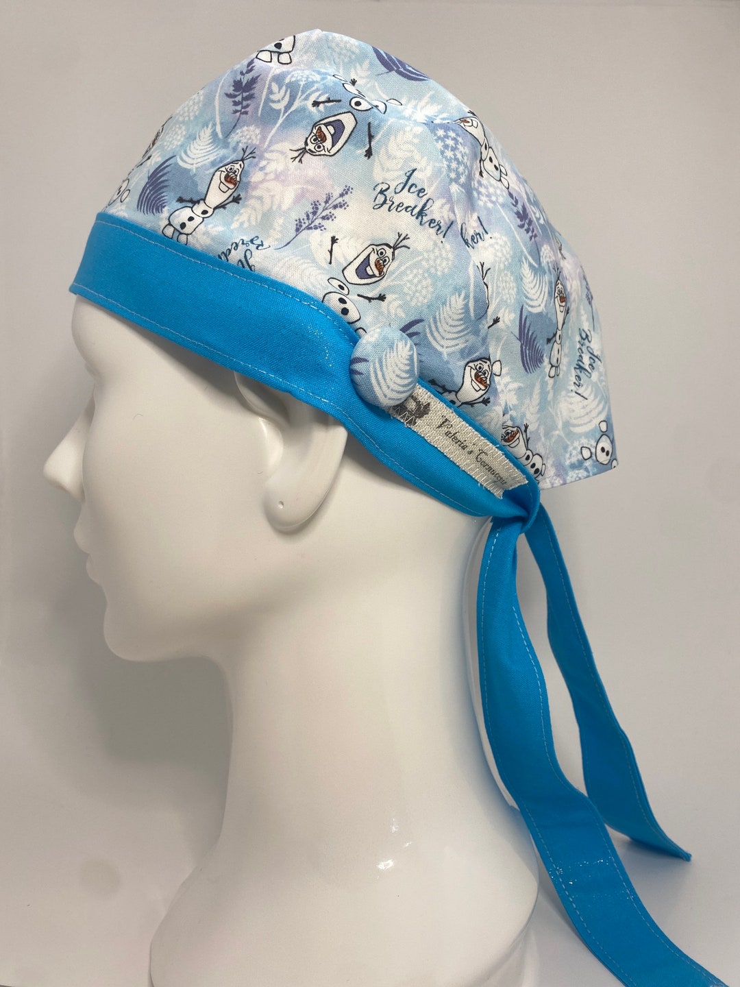 Skull Cap Made With Licensed Disney Olaf Scrub Caps for - Etsy