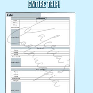 Simplistic Travel Itinerary Printable, Vacation Planner, Travel Planner ...