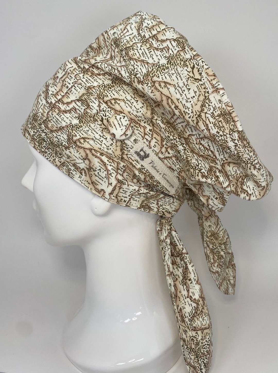 Historical Map Surgical Cap Bouffantsurgical Tech Scrub Cap - Etsy