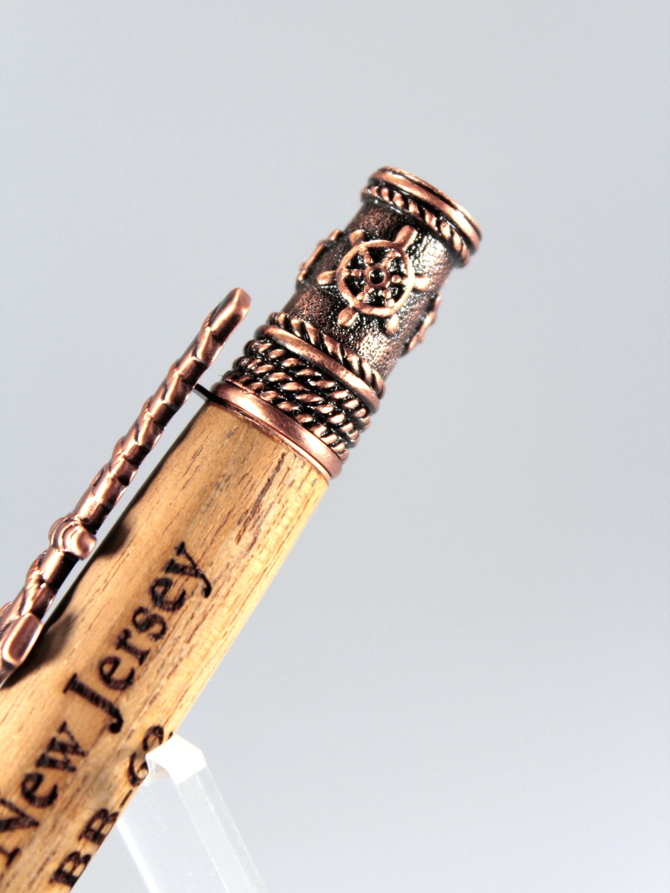 PSI Nautical Antique Copper Pen - USS New Jersey Teak Decking - Laser ...