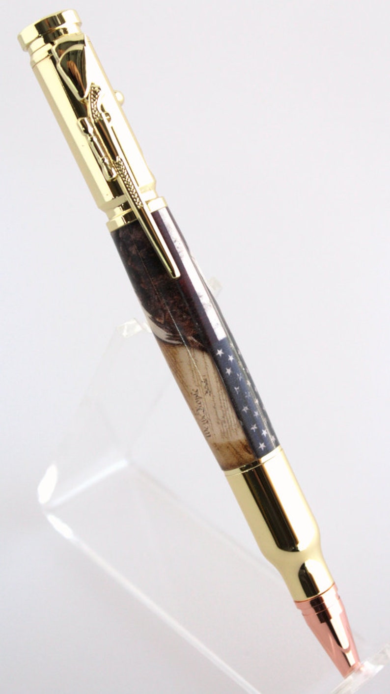 Handcrafted 30 Cal. Pen With Eagle With Historic Documents Bolt Action ...