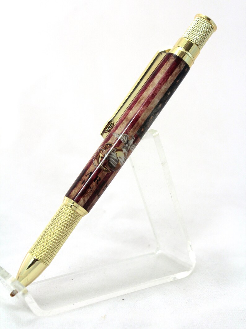 USMC Ballpoint Pen - Antique American Flag With Eagle Globe and Anchor ...