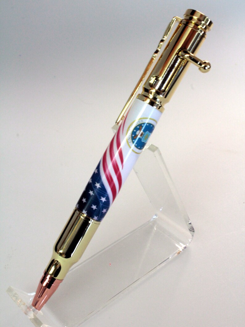 30 Caliber Pen With US Air Force Emblem and Vietnam Service Ribbon Bolt ...