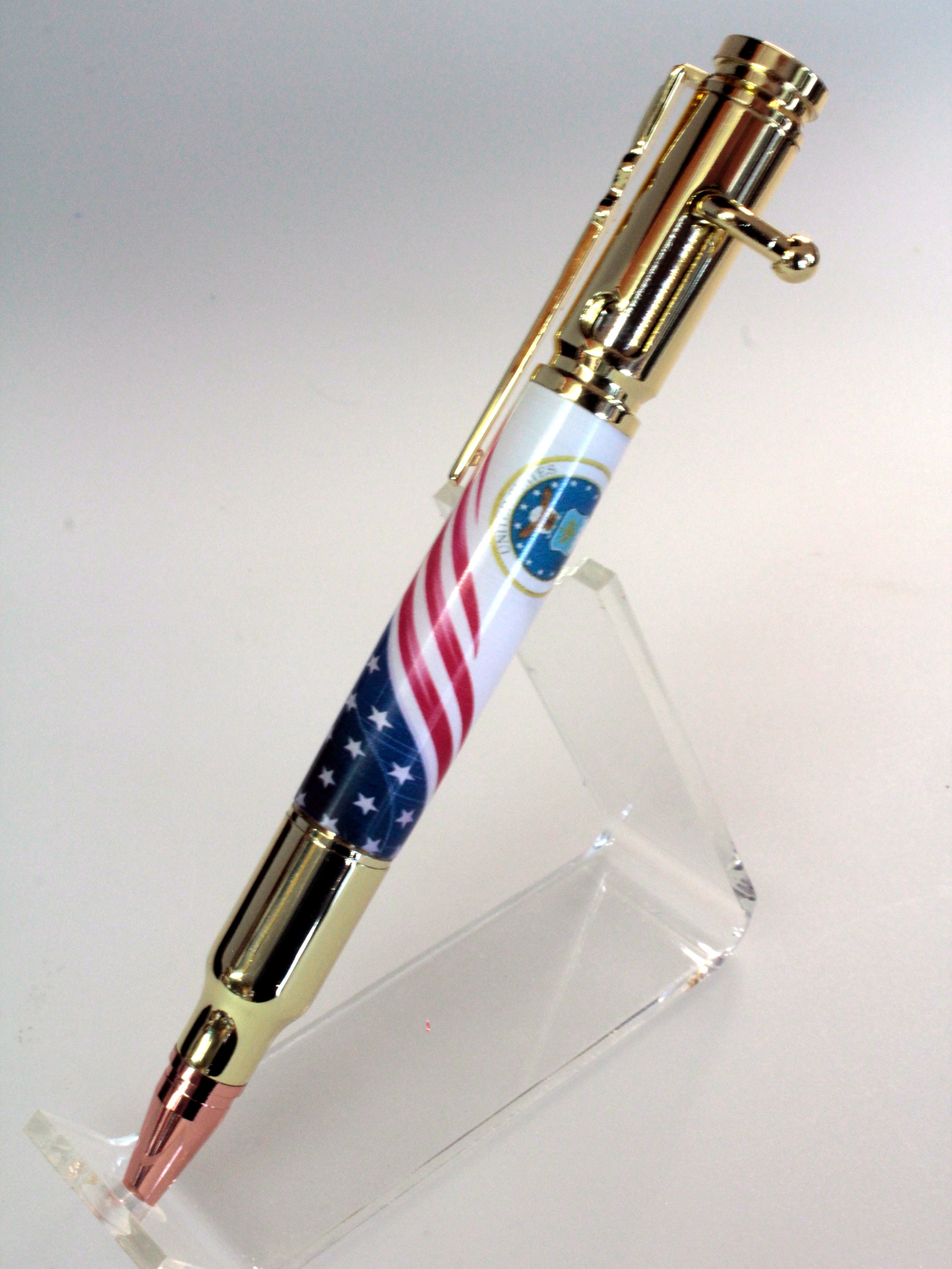 30 Caliber Pen With US Air Force Emblem and Vietnam Service Ribbon Bolt ...