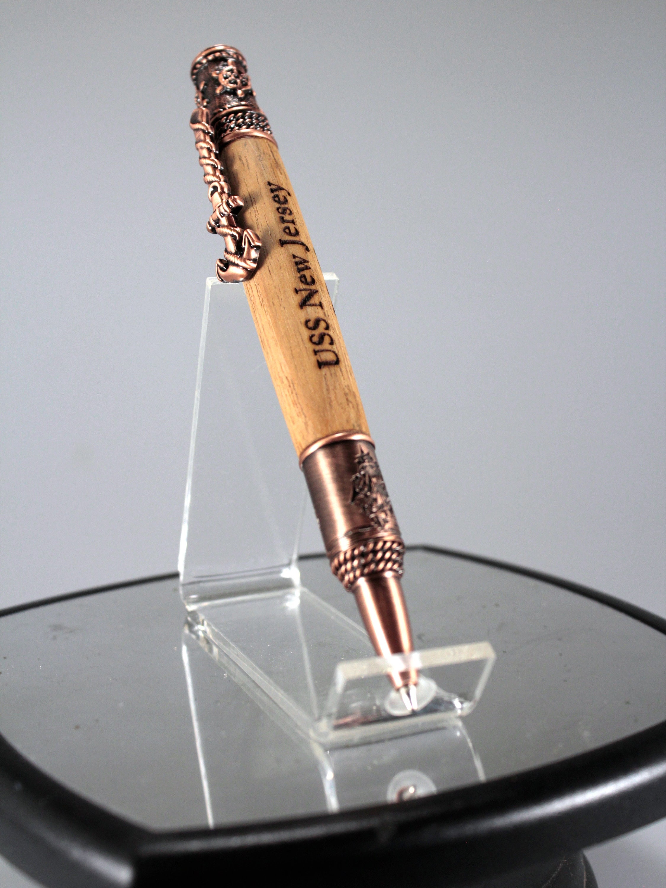 PSI Nautical Antique Copper Pen - USS New Jersey Teak Decking - Laser ...