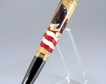 Custom American Flag Pen // Black Ink Ballpoint Pen With - Etsy