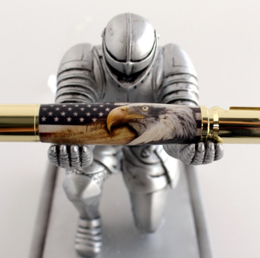 Handcrafted 30 Cal. Pen With Eagle With Historic Documents Bolt Action ...